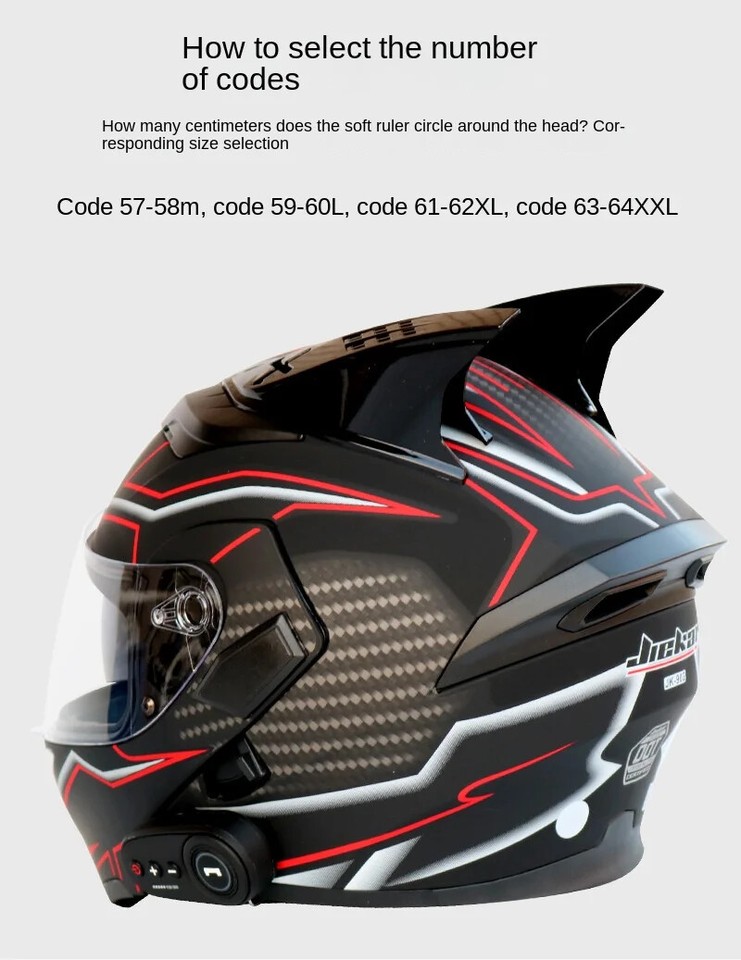 Motorcycle Double Lens Facelift Helmet Bluetooth Helmet Full Helmet ...