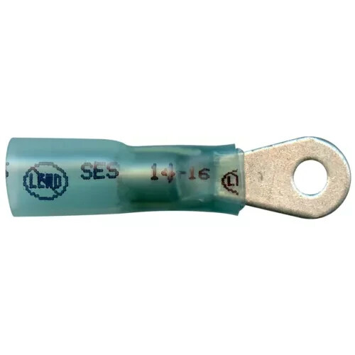 Heat Shrink & Solder Ring Terminal 16-14 Gauge #6 Stud Made in USA - 10 ...