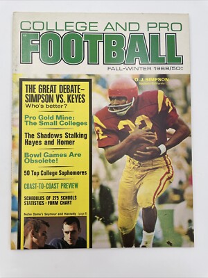 Fall Winter 1968 College & Pro Football Magazine O.J. Simpson Cover USC ...