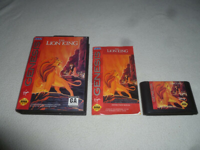 SEGA GENESIS VIDEO GAME THE LION KING CASE & MANUAL COMPLETE JVC X EYE ...