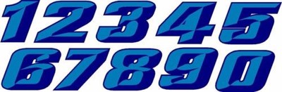3D Beveled Chiseled Race Car numbers vinyl graphic decal | eBay