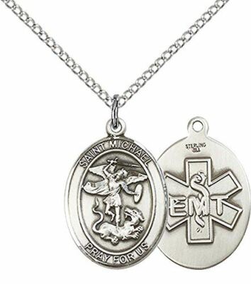 St. Michael/Emt Pendant with 18" Lite Curb Chain. St. Police Officers ...