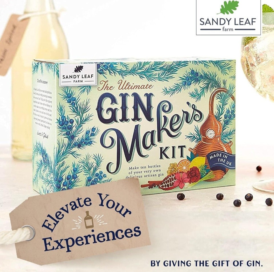 Sandy Leaf Farm Gin Making Kit - 10 Bottle Gin Maker’s Set w/Pink ...
