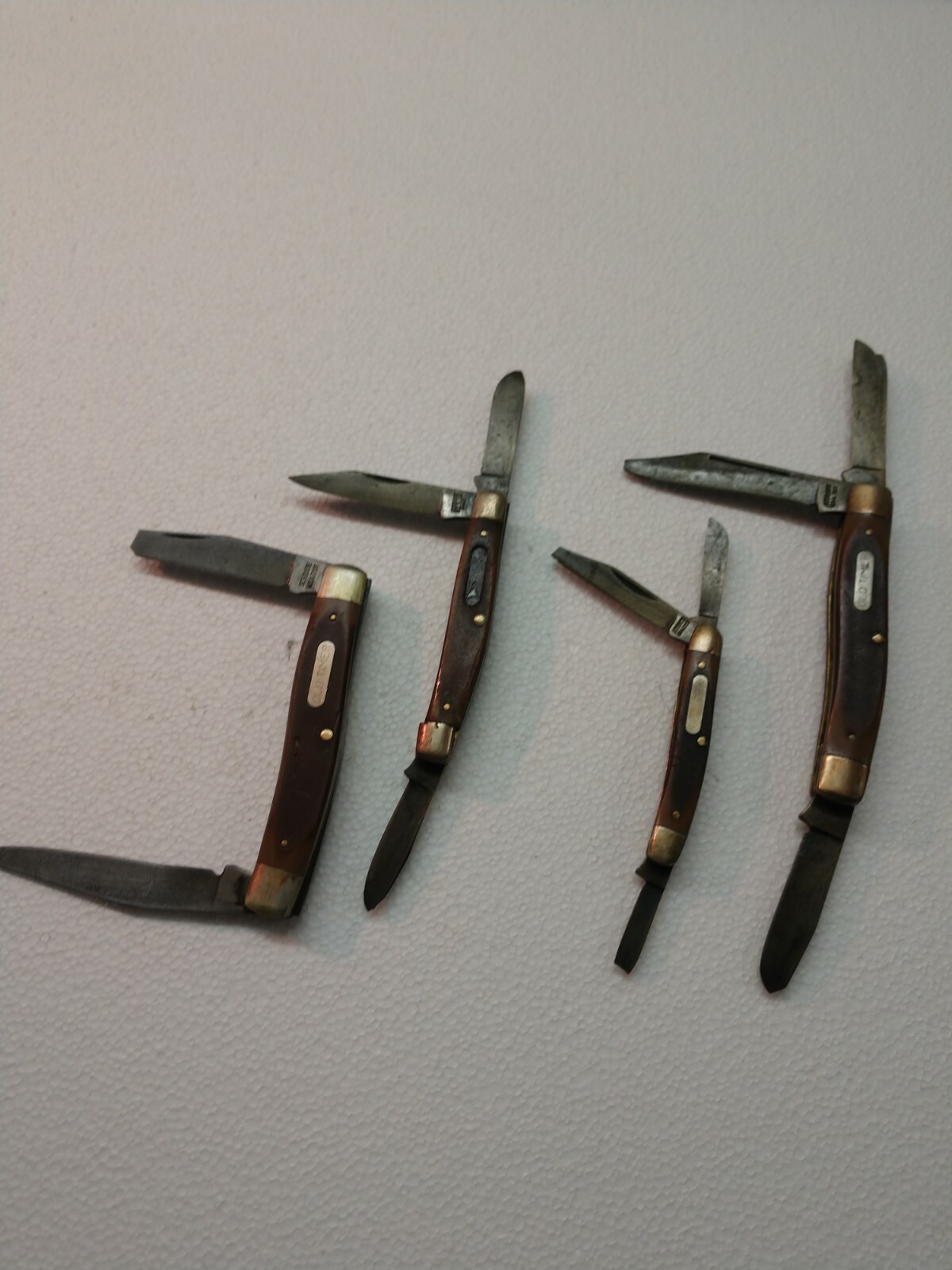 Vintage lot of 4 Schrade Old Timer folding pocket knife 80T 340T 770T ...
