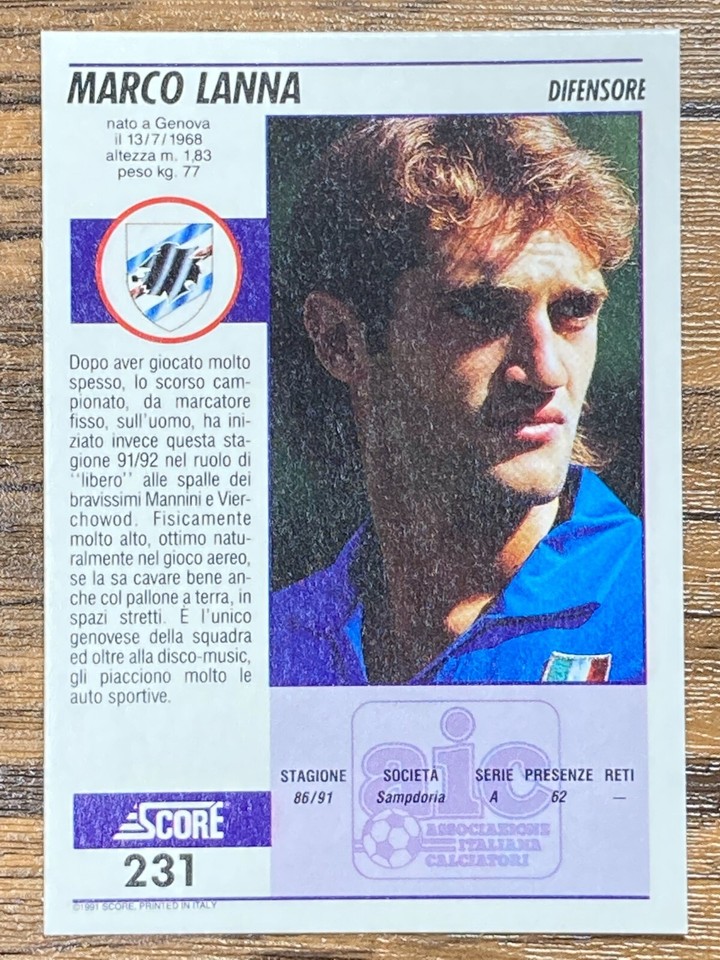 Score 92 Card Calcio Serie A Marco Lanna Sampdoria | eBay
