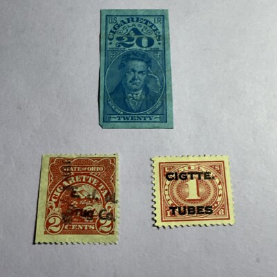 3 US Cigarette Stamps used ( Lot 14 File 153) | eBay