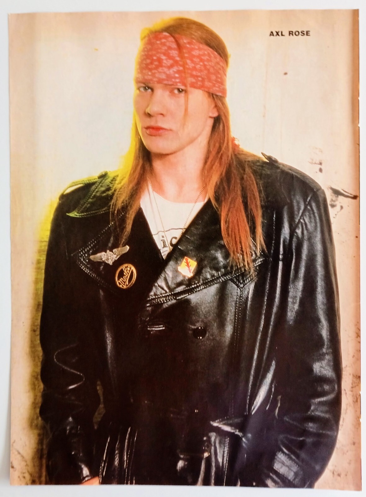 GUNS N ROSES~AXL ROSE~ORIG 1989 POSTER~FULL PAGE PRINT MAGAZINE PINUP ...