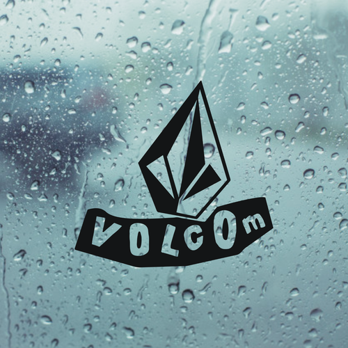 Volcom Die Cut Black Vinyl Decal/Sticker 3.7 in x 3.5 in Surf Car truck ...