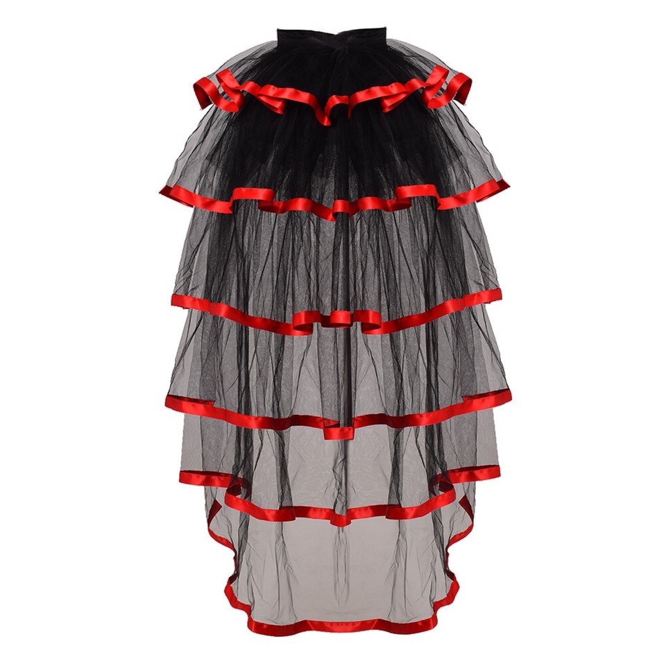 Gothic Tutu Skirt for Women Bustle Skirt Lace Up Skirt for Girl's Dress ...