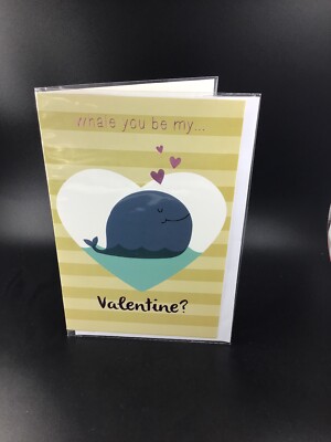 Valentines Day Greeting Card General ‘Whale You Be My Valentine’ Love ...