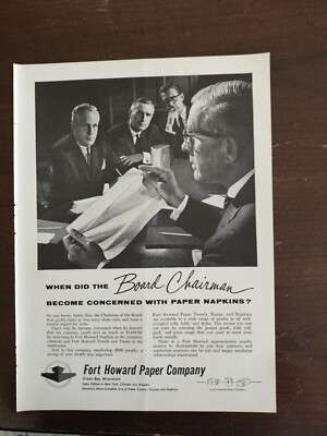 Vintage Full Page Magazine Ad Fort Howard Paper Company 1959 "Paper ...