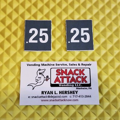 (2) SODA VENDING MACHINE .25 CENT VEND LABEL PRICE STICKERS / Free Ship ...