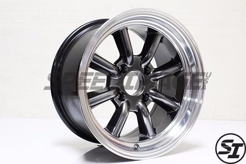 ROTA WHEELS RKR 15X8 +0 4X114.3 ROYAL HYPER BLACK DATSUN 240Z TOYOTA ...