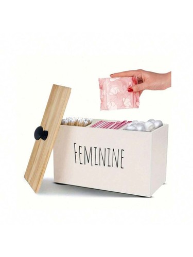 Rustic Farmhouse Wooden Tampon Storage Box With Lid - Versatile ...