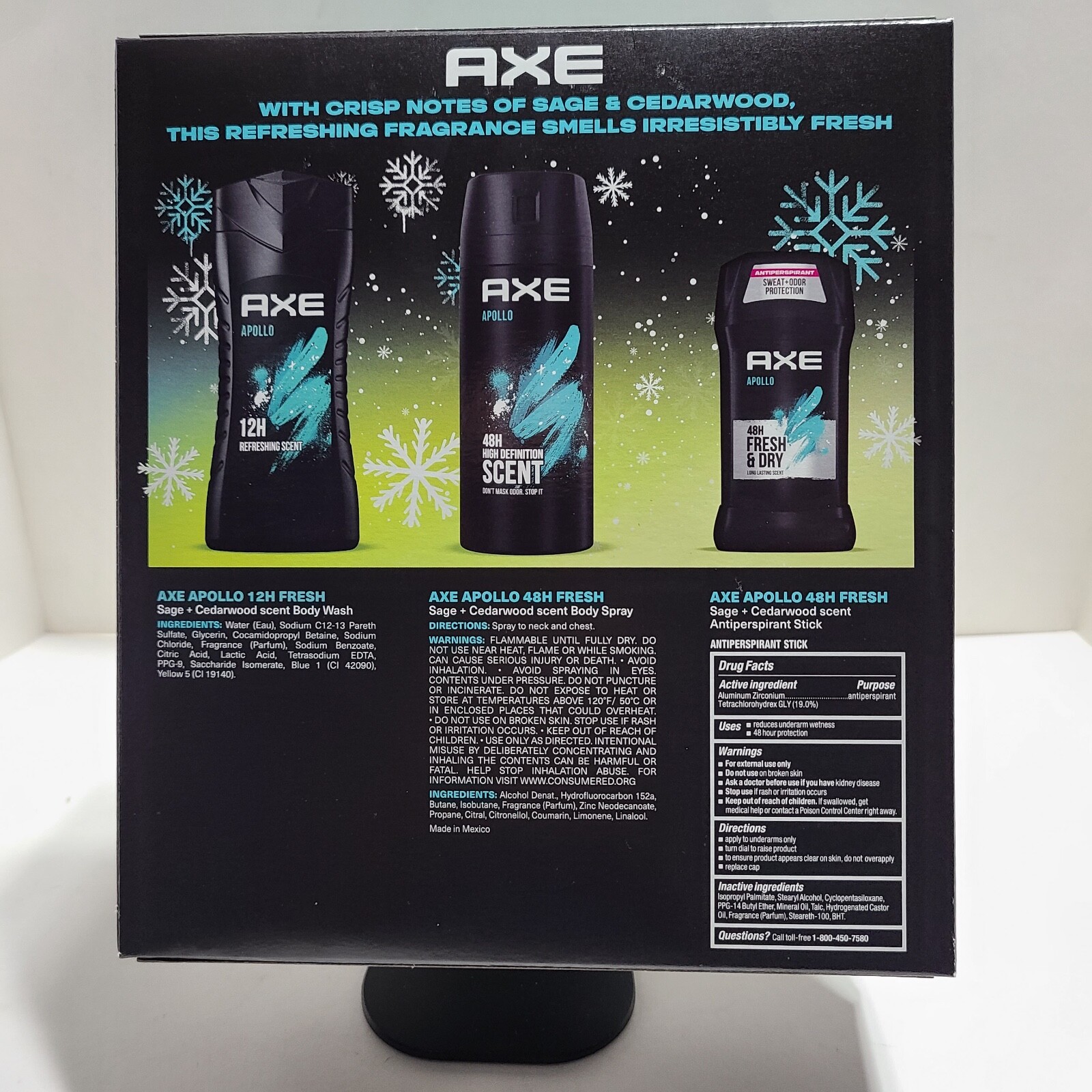 AXE Fresh Body Care Three Piece Gift Set • Apollo. Sage+Cedarwood. | eBay