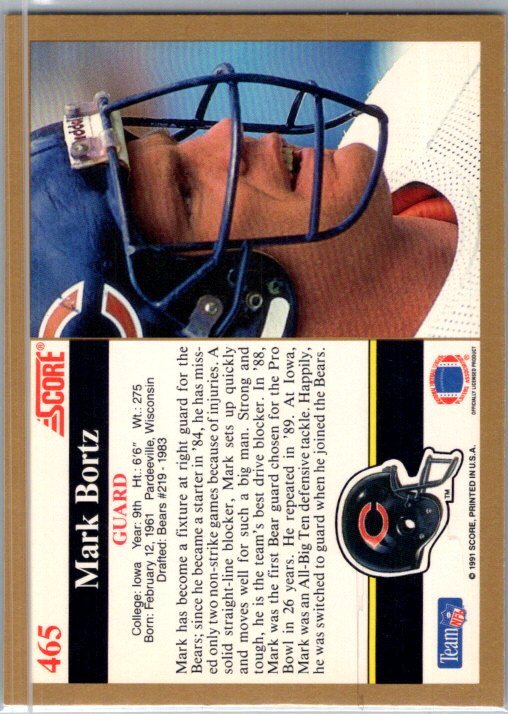 1991 Score #465 Mark Bortz Very good | eBay