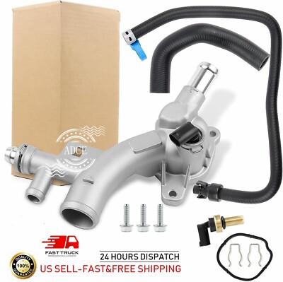 Engine Coolant Water Outlet w/ Sensor Fit Cruze Chevy Sonic Buick Trax ...