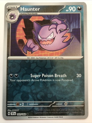 Pokémon TCG Temporal Forces Haunter Reverse Holofoil 103/162 NM | eBay