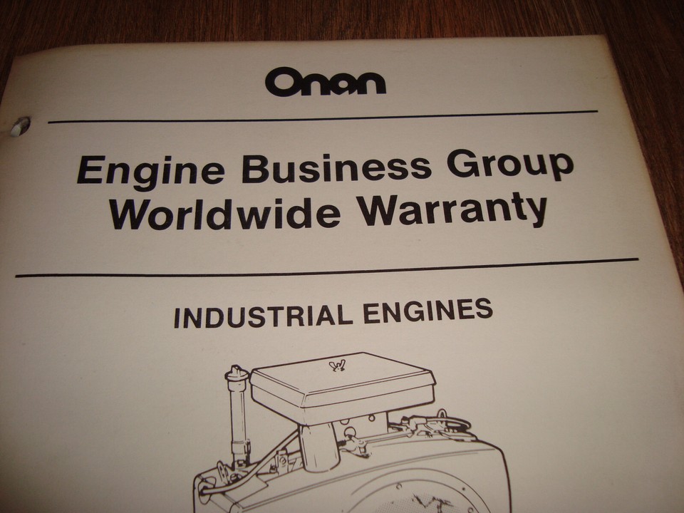 Onan Engine Business Group Worldwide Warranty Policy Manual PMM 300A | eBay
