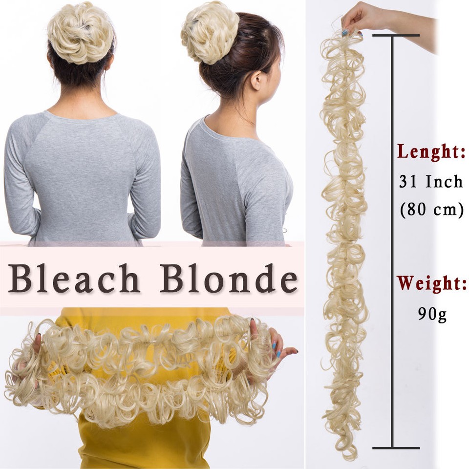 Scrunchie Updo Wrap Curly Messy Bun Hair Piece Hair Extensions Real as ...