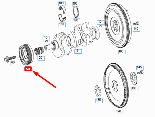 Mercedes-Benz SL R230 Crankshaft Vibration Damper A2720300303 Original ...