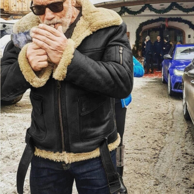 B3 WW2 Aviator 100% sheepskin Mens RAF Leather Jacket Flight Bomber ...