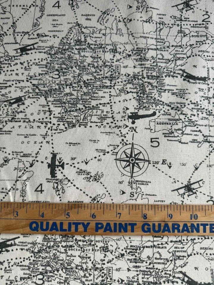 Air Traffic Felix World Map Airplanes - Premier Prints Cotton Canvas ...