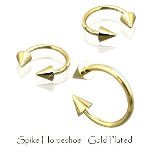 Gold Plated Labret Tragus Cartilage Lip Bar Horseshoe CBR Piercing Ear ...