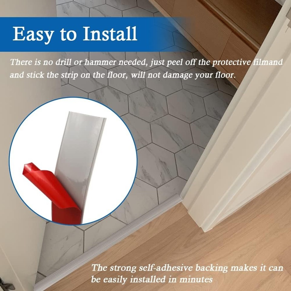 Floor Transition Strip Self Adhesive Cover Strips 5cm, 3.3Ft, Gray | eBay