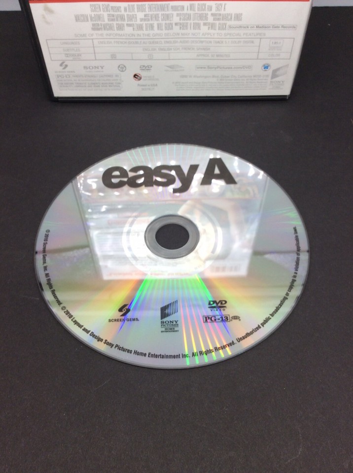 Easy A (DVD, 2010) Emma Stone Liza Kudrow Thomas Haden Church ...