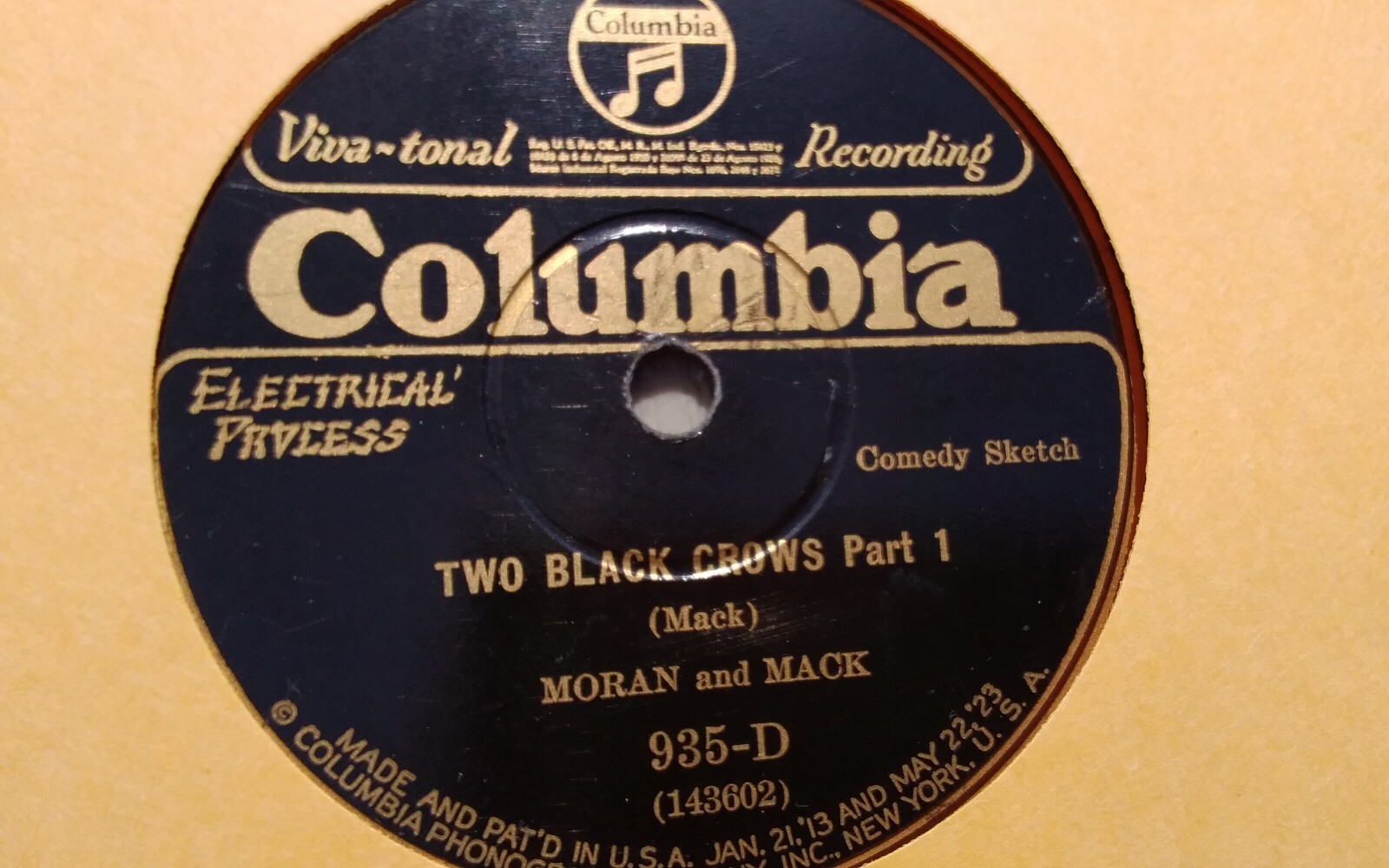 Moran And Mack 78rpm Single 10-inch Columbia Records #935-D Two Black ...