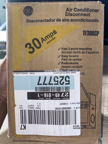 GE TF30RCP 240V 30A AC Disconnect Safety Switch - Gray 43481000824 | eBay