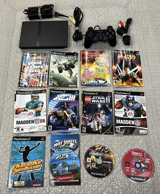 Sony PlayStation 2 PS2 Slim Console With 12 PS2 Games And PS2 ...