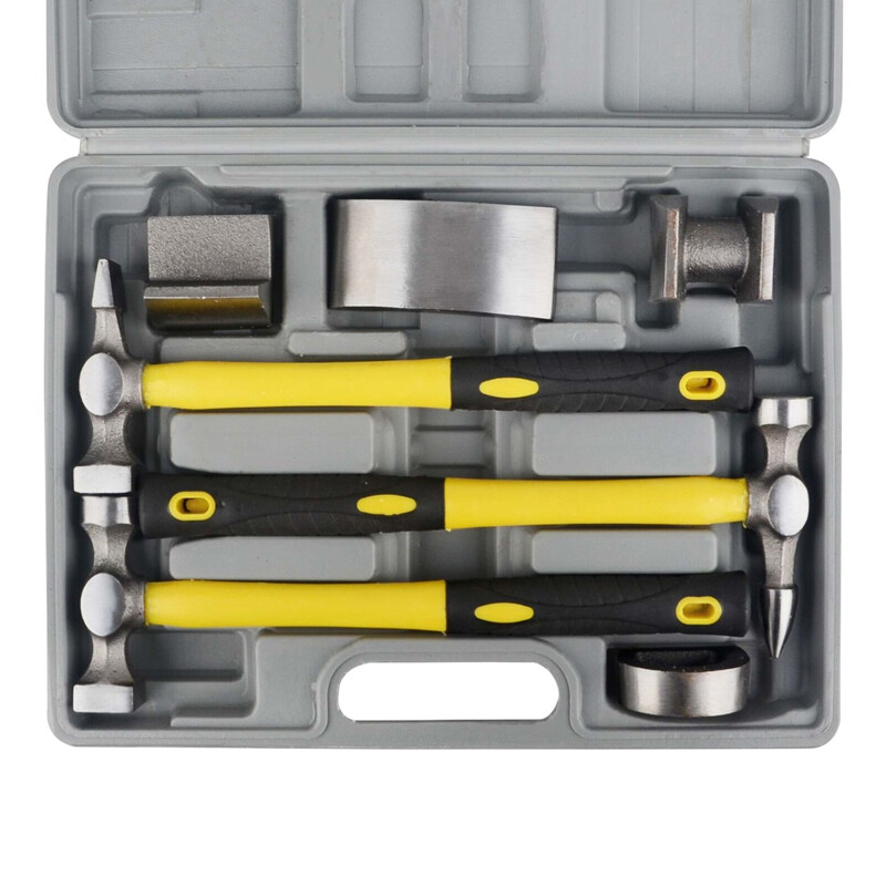 7Pc Car Auto Body Panel Repair Tool With Fibre Body Beating Hammer Set ...
