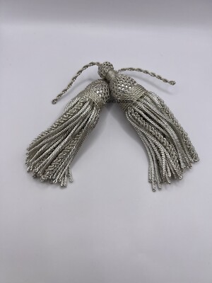 Silver Bullion Tassels Pairs 11CM Army Uniform Church Vestments ...