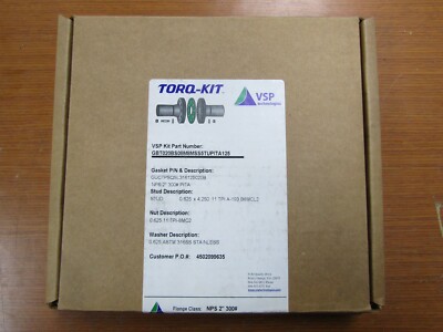 💥NEW VSP TORQ-KIT PIPE STAINLESS FLANGE ASSEMBLY KIT NPS 2" 300# PITA ...