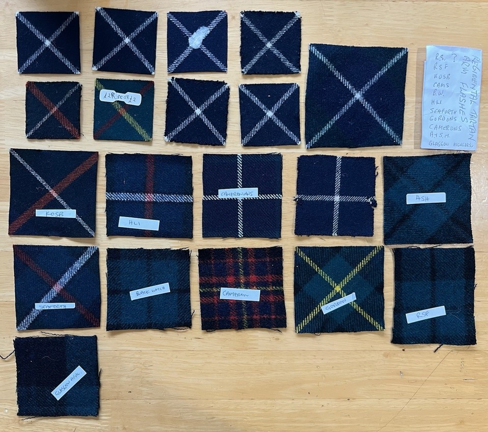 WW1 Scottish Military Regiment Tartan Flash Badges - Black Watch ...