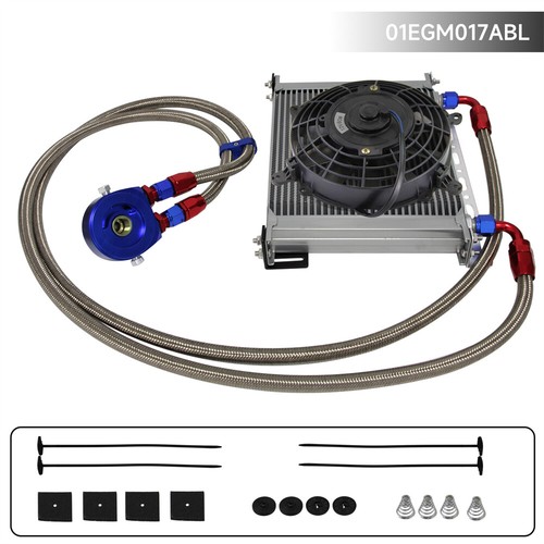 Universal 30 Row 8AN Aluminum Engine Oil Cooler Mount Kit & High Speed ...