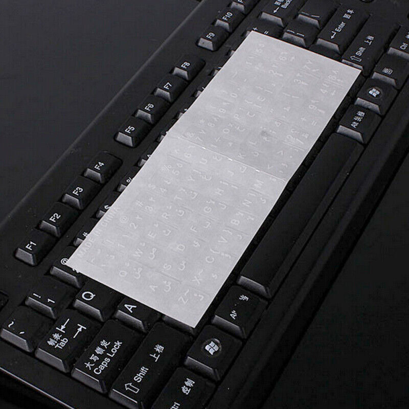 Arabic Keyboard Sticker with Transparent White Letters for Easy Typing ...