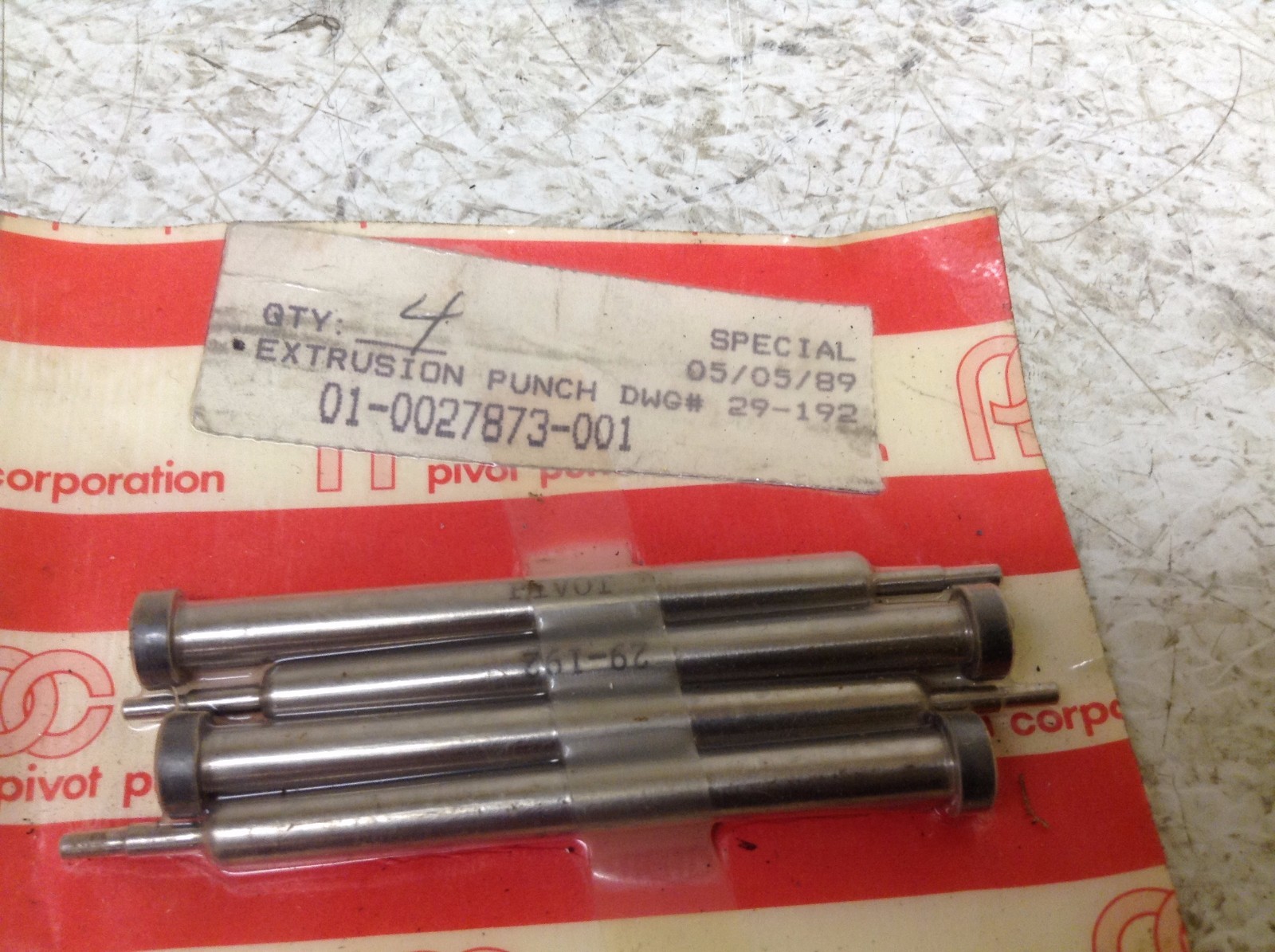 Pivot Punch 01-0027873-001 Extrusion 29-192 29192 PKG of 4 New (TBI) | eBay