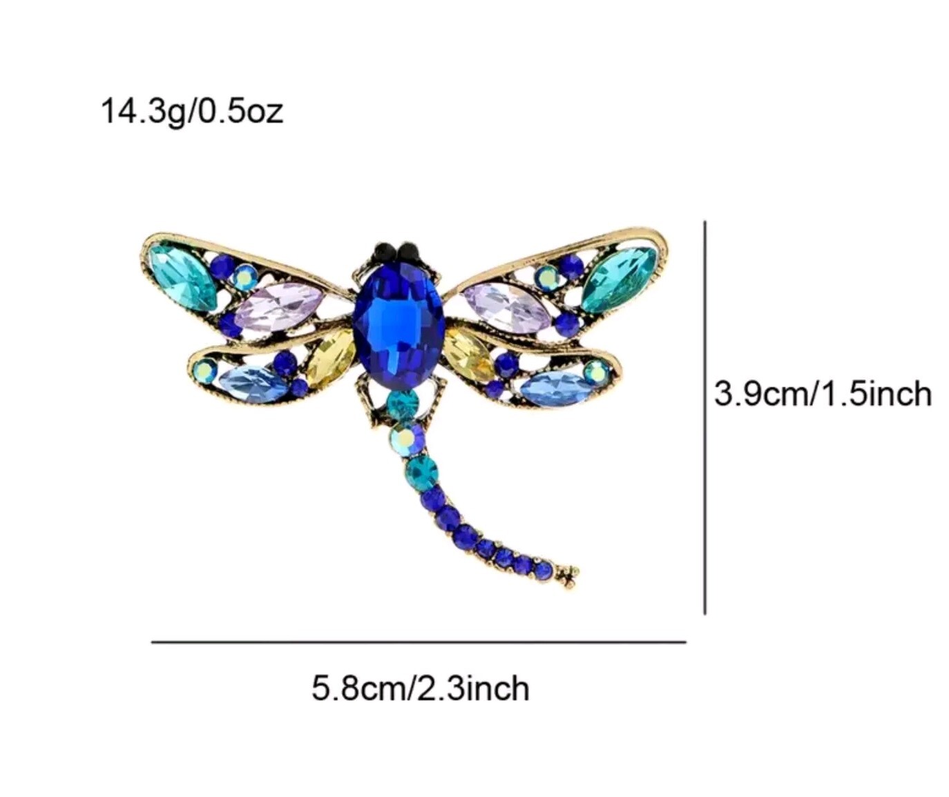 dragonfly pin brooch firefly blue Fashion jewelry FAST FREE Ship 2 inch ...