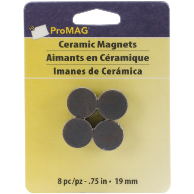 ProMag Round Ceramic Magnets-.75" 8/Pkg (Pack of 6) | eBay