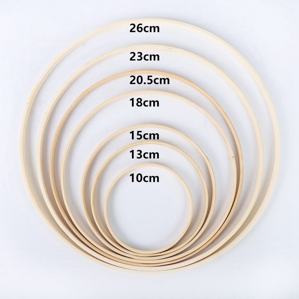 3X Dream Bamboo Rings,Wooden Circle Round Catcher DIY Hoop for Flower4302 | eBay UK