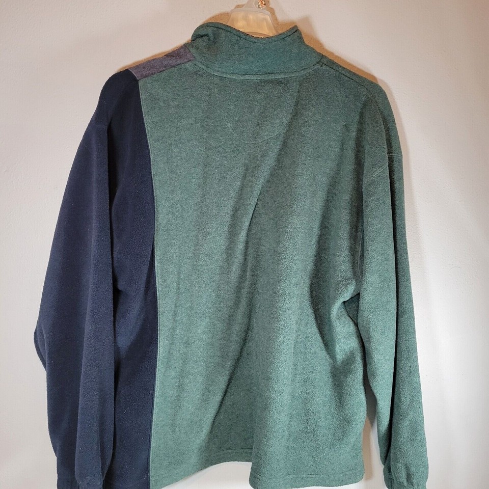 Perry Ellis America Mens Sweatshirt XL Fleece 1/4 Zip Embroider Green ...