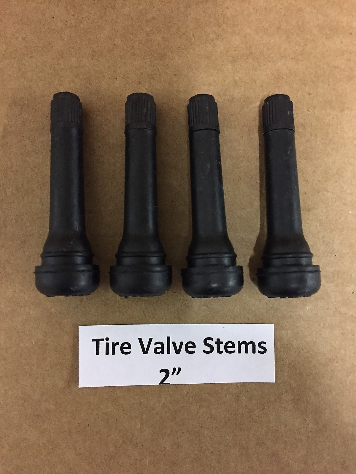 Set of 4: Snap In Black Rubber Tire Valve Stems 2" Tubeless TR418 USA ...