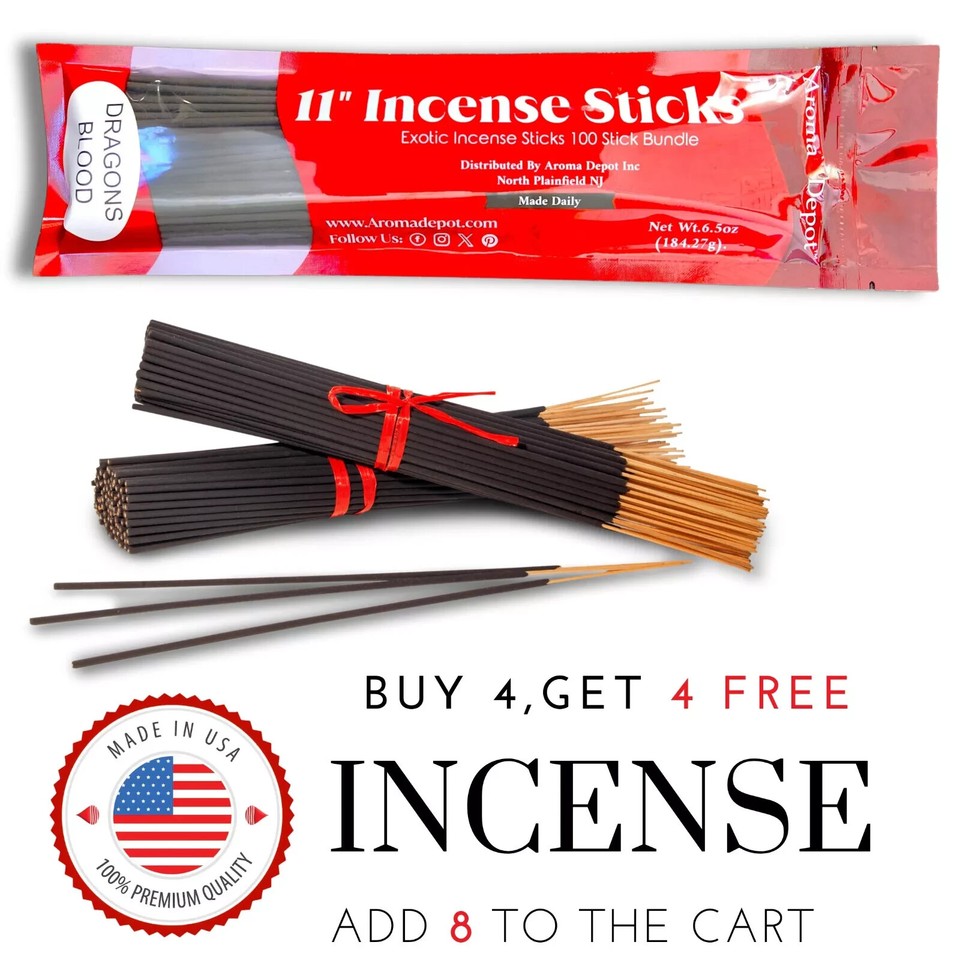 11'' Incense Sticks 100 Bulk Pack Hand Dipped Mix Match Wholesale Huge ...