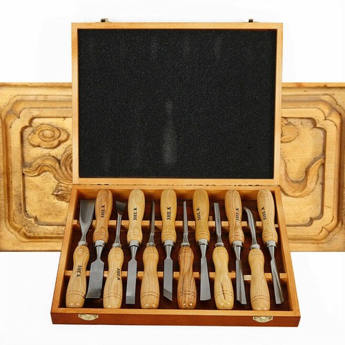 Wood Carving Hand Chisel Tool Set 12pcs Professional Woodworking Gouges ...