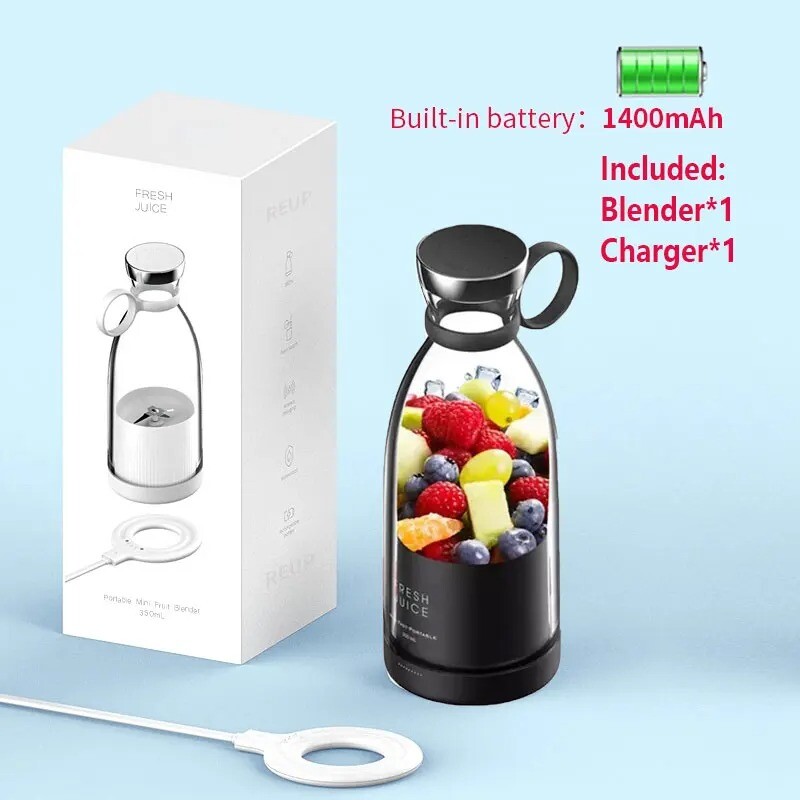 Portable Blender Fresh Juice Mixer Electric Wireless Charge Mini Fruit ...