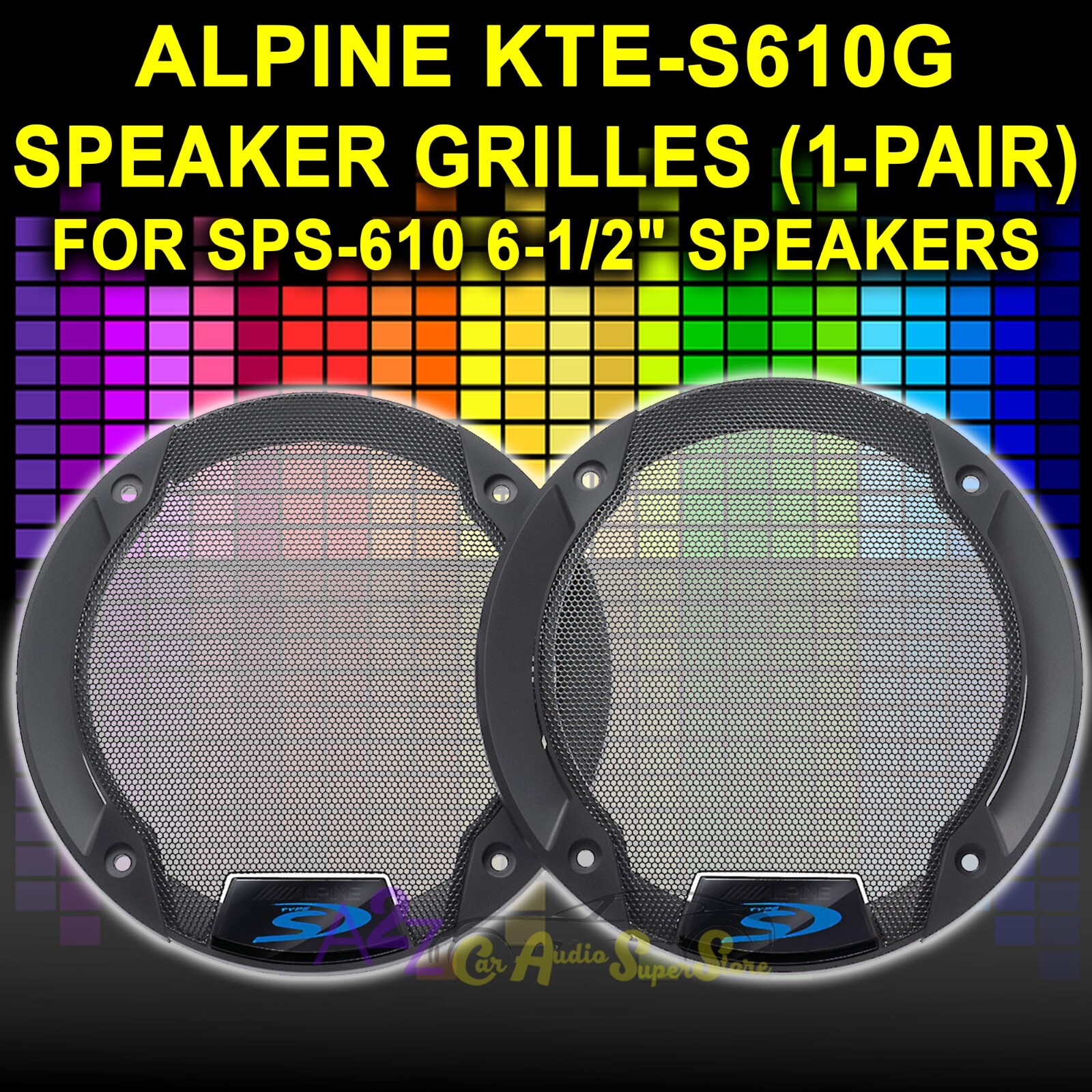 ALPINE KTE-S610G SPEAKER PROTECTIVE GRILLES FOR ALPINE SPS-610 6.5 ...