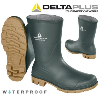MENS LADIES SHORT CALF WELLINGTONS DELTA PLUS WELLIES ANKLE RAIN MUCKER ...
